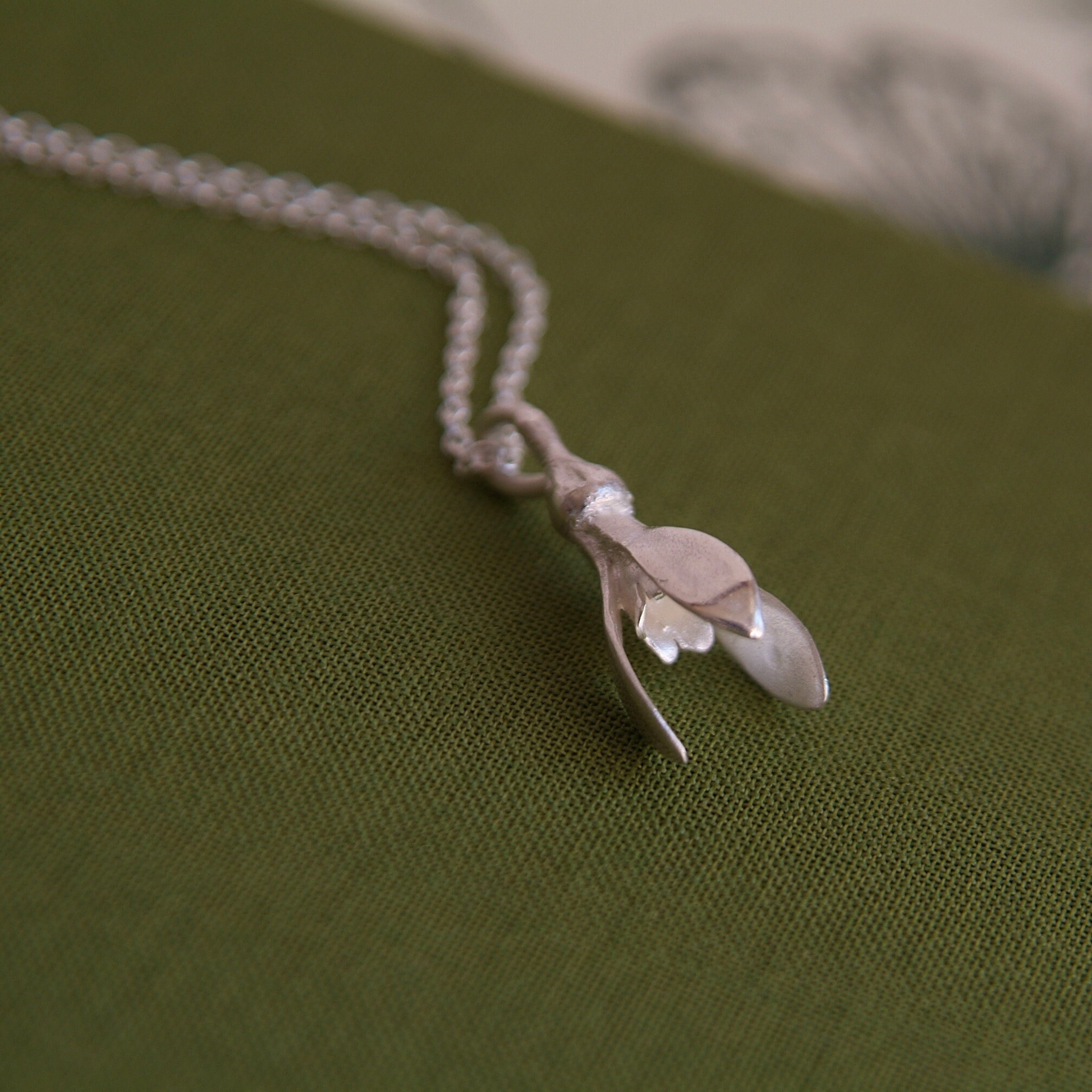 Snowdrop Necklace Handmade in Silver Spring Flower Pendant | Etsy