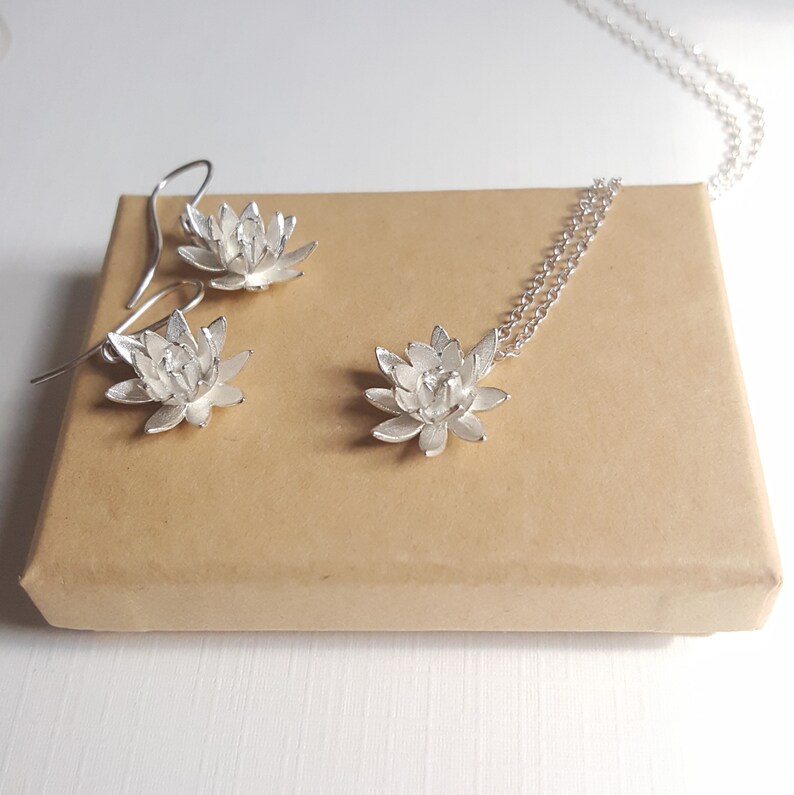 Lotus Necklace Silver Lotus Flower Pendant Sacred Flower | Etsy