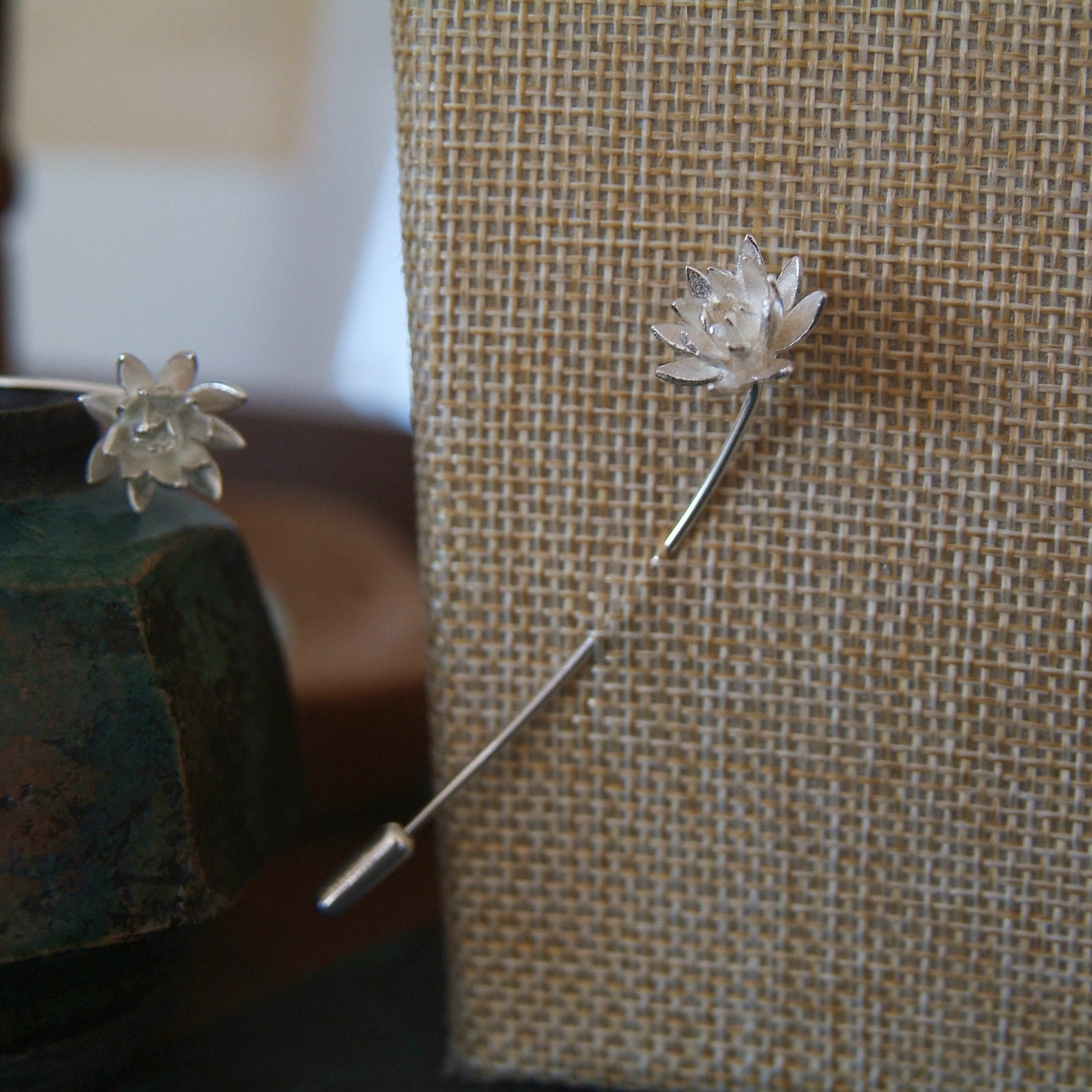 Lotus Brooch Silver Lotus Flower Jewellery Handmade in | Etsy