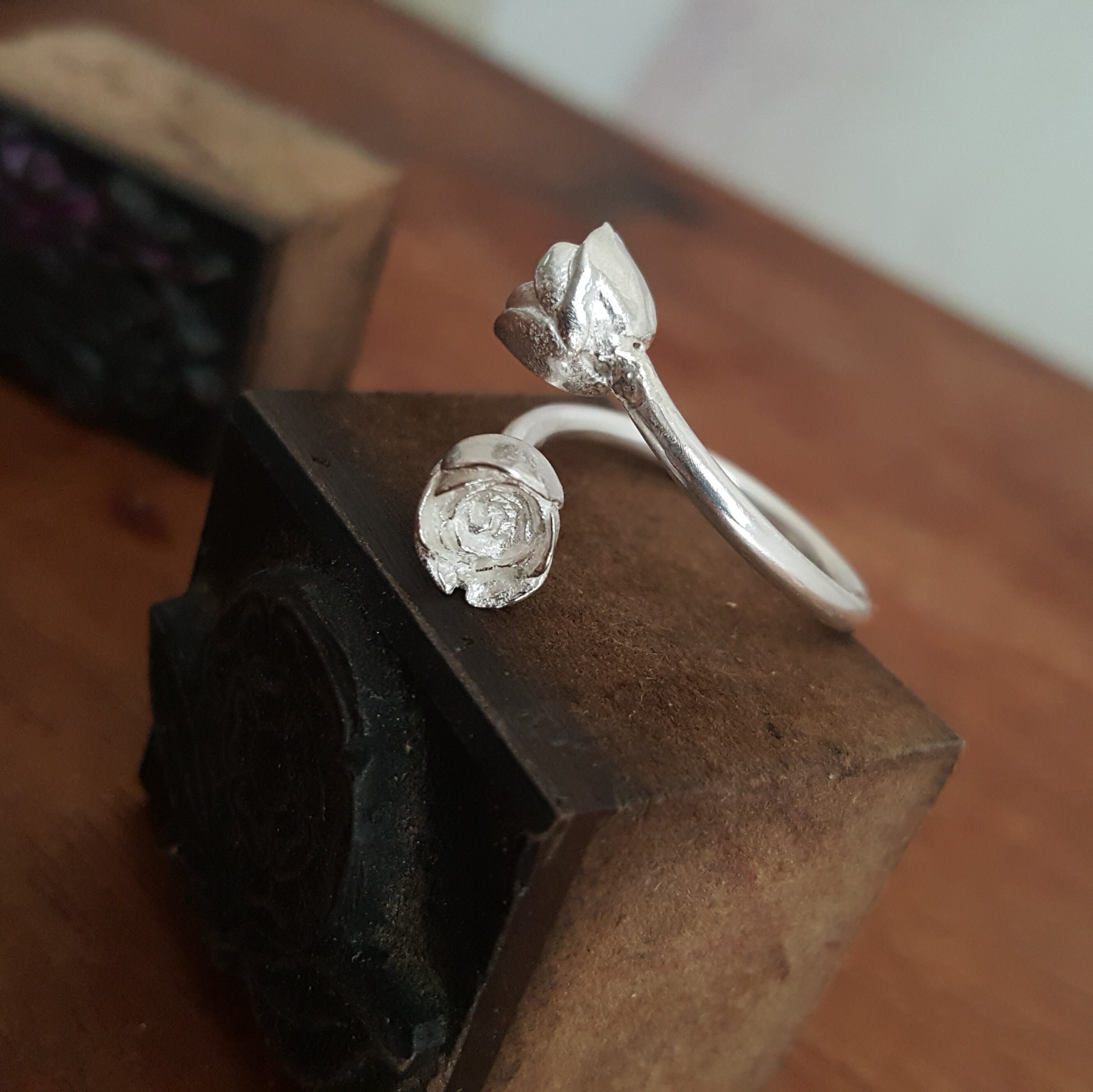 Silver Rose Ring Sterling Silver Rosebud Ring Rose - Etsy UK