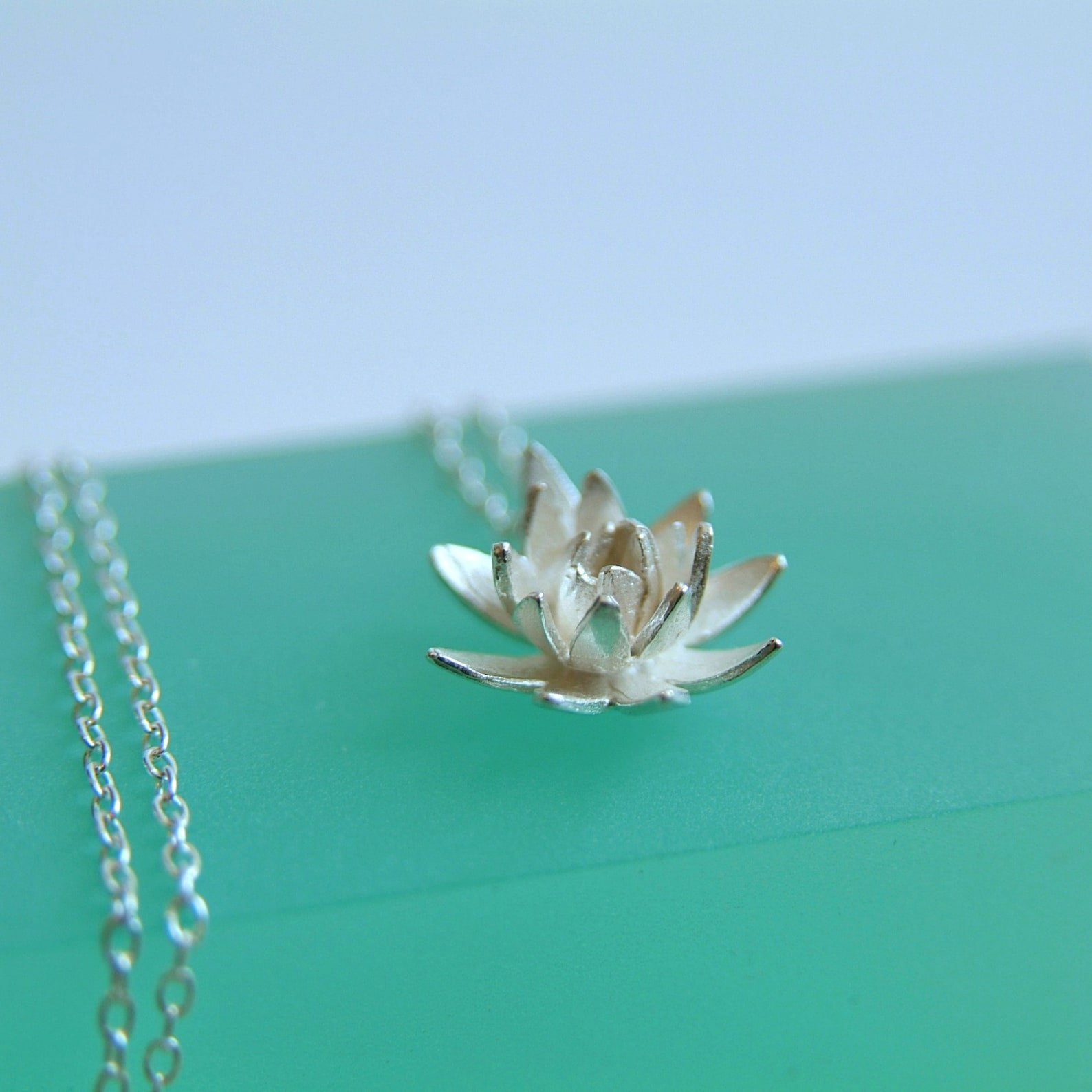 Lotus Necklace Silver Lotus Flower Pendant Sacred Flower | Etsy