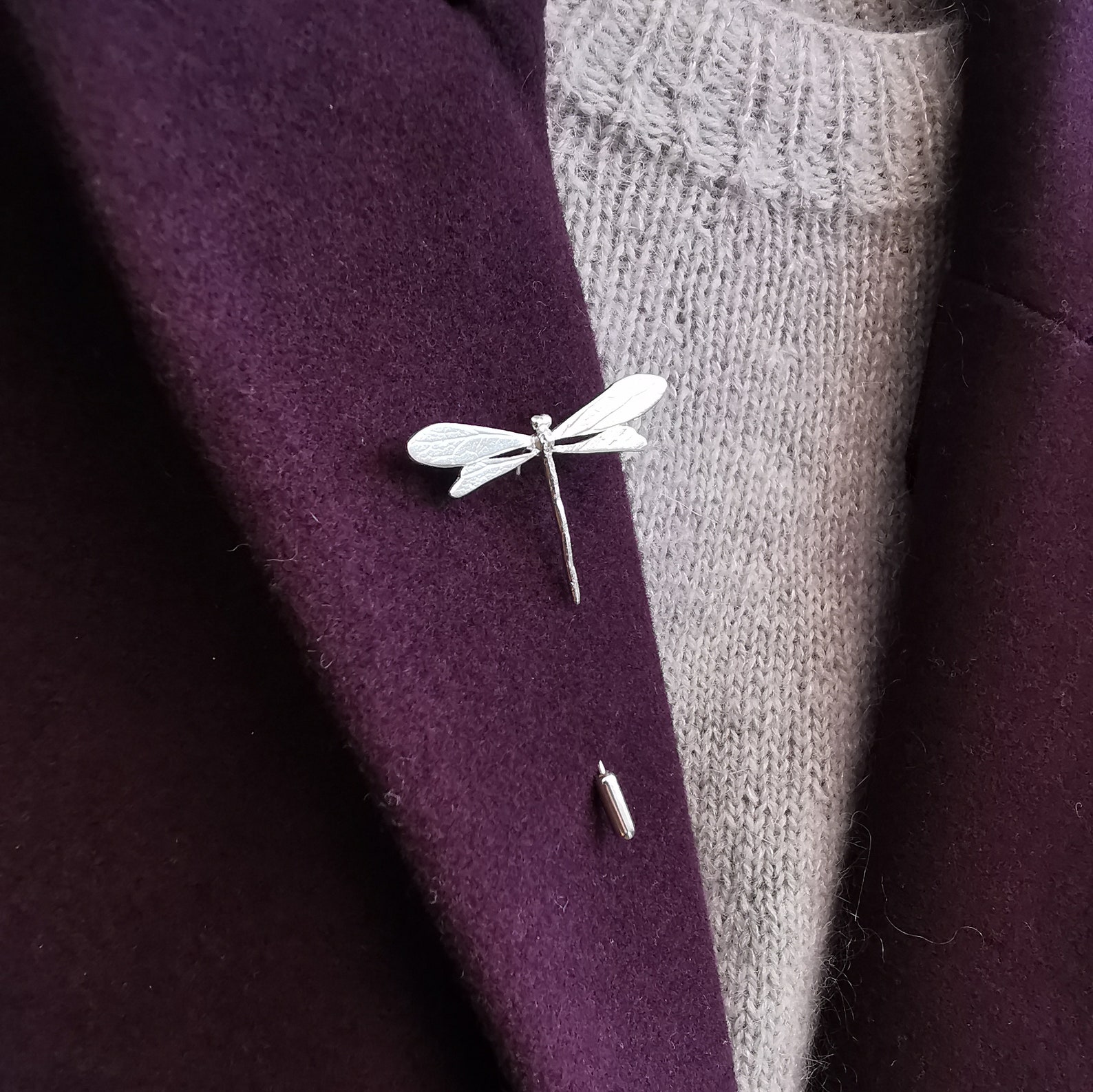Handmade Sterling Silver Dragonfly Brooch Pin: Nature Insect Accessory ...