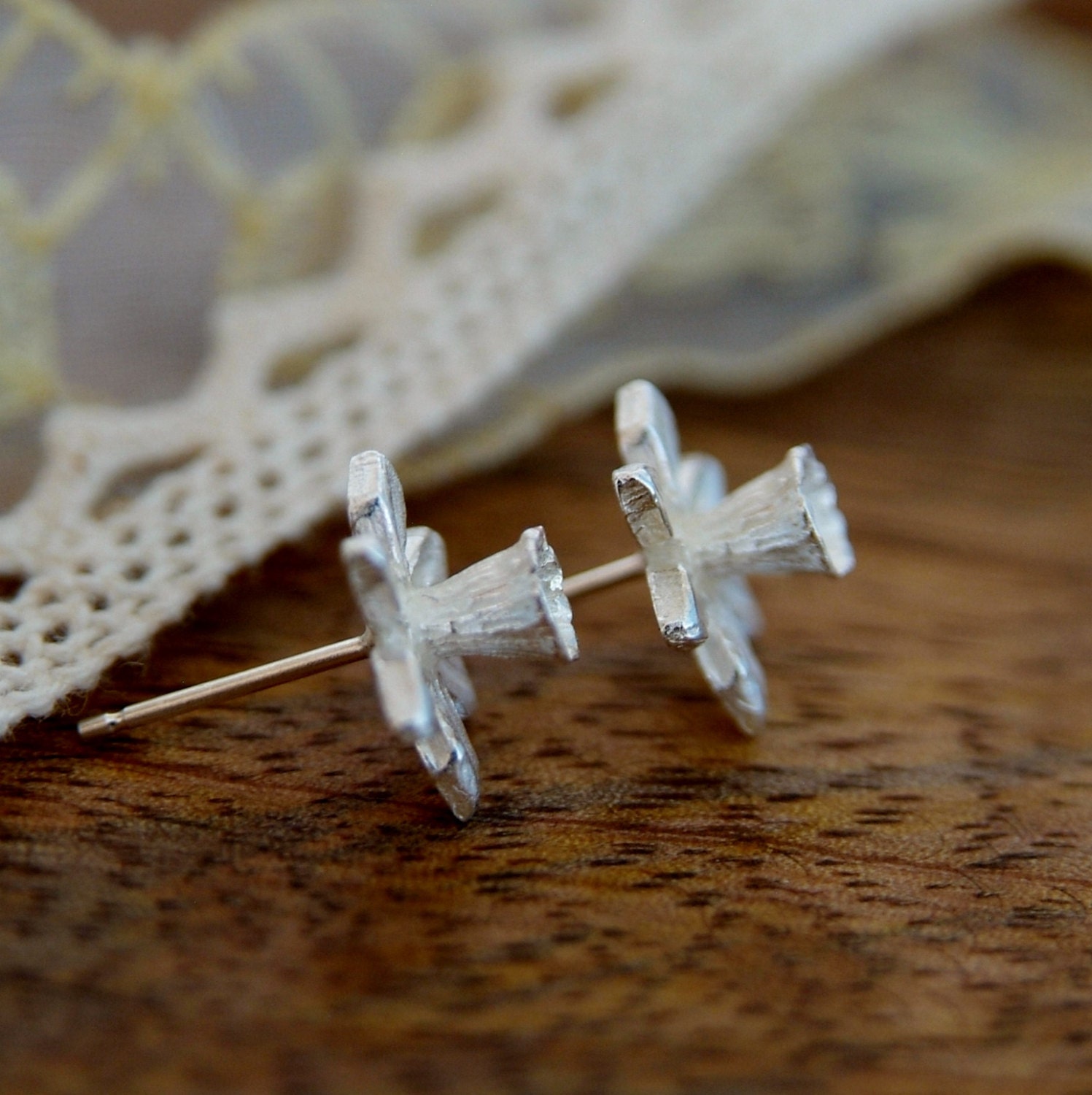 Silver Daffodil Earrings | Spring Flower Studs | Handmade Jewellery ...