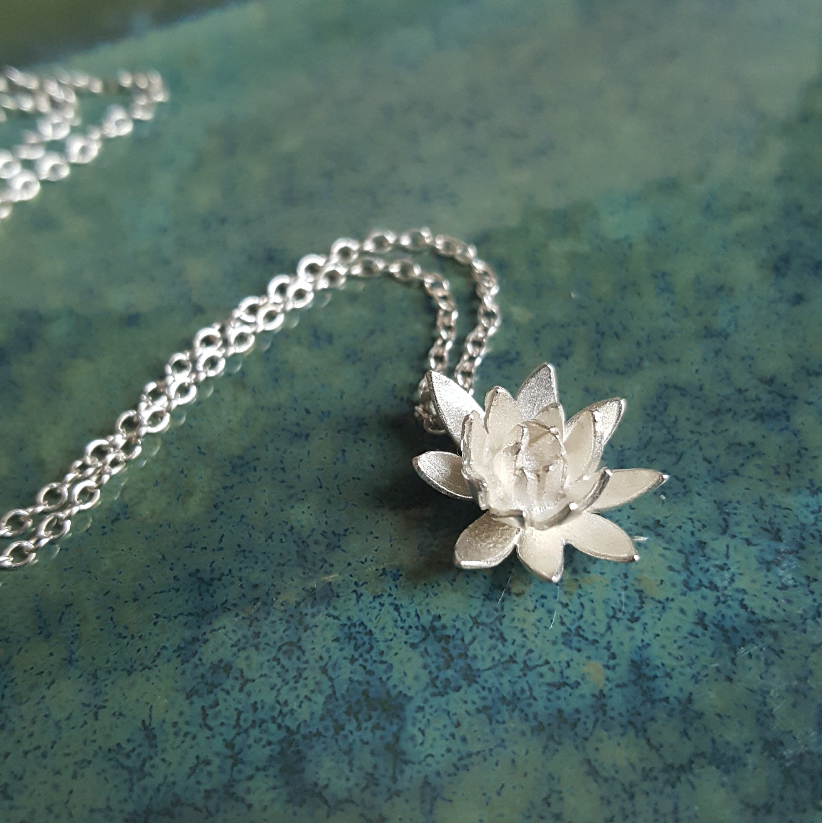 Lotus Necklace Silver Lotus Flower Pendant Sacred Flower | Etsy
