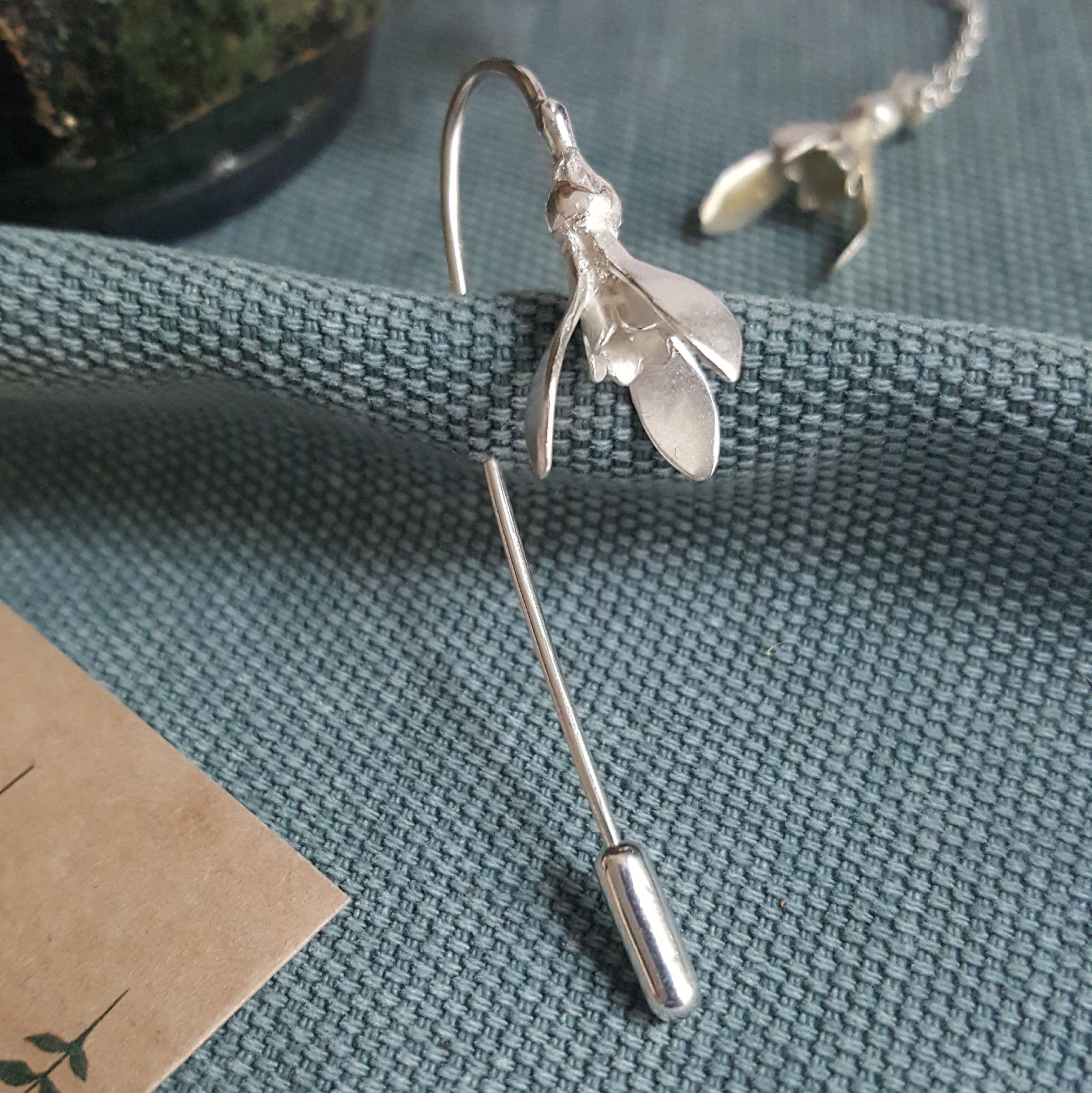 Snowdrop Brooch Silver Spring Flower Pin Handmade in | Etsy UK