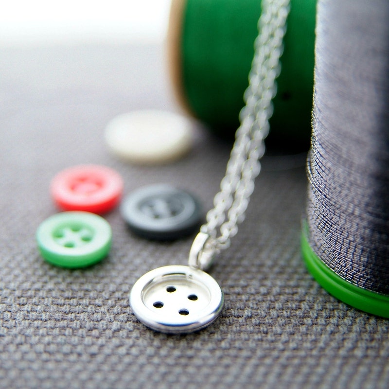 Button Necklace - Etsy