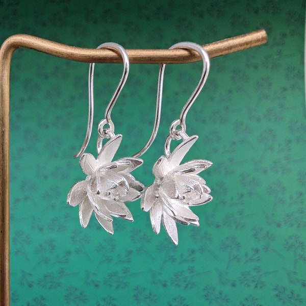 Lotus Earrings - Etsy