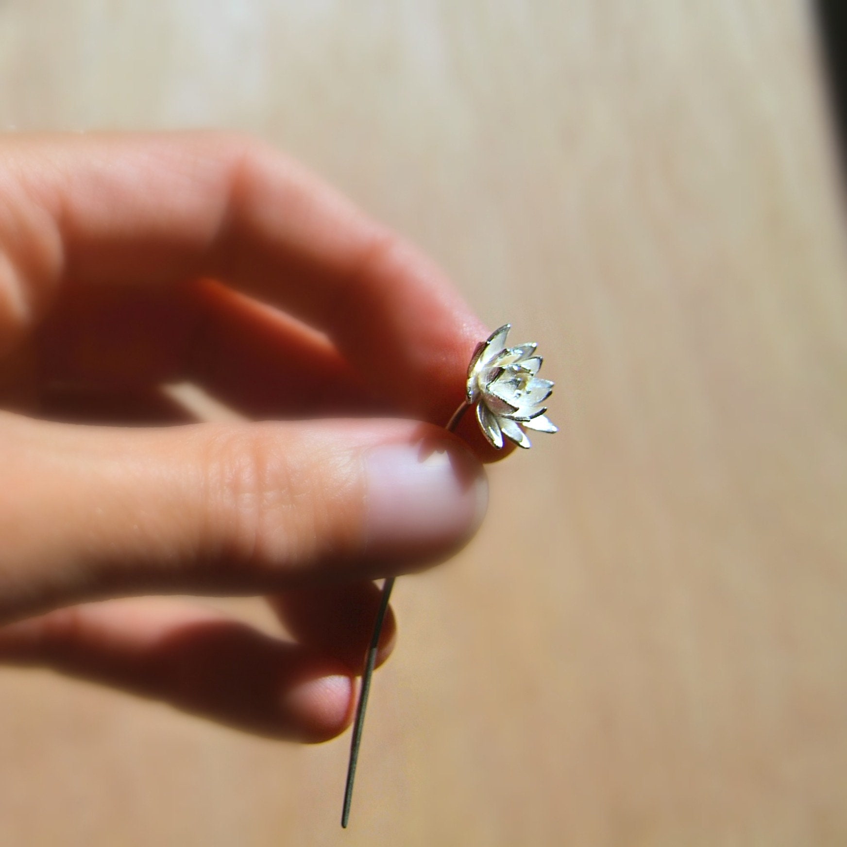 Lotus Brooch Silver Lotus Flower Jewellery Handmade in | Etsy