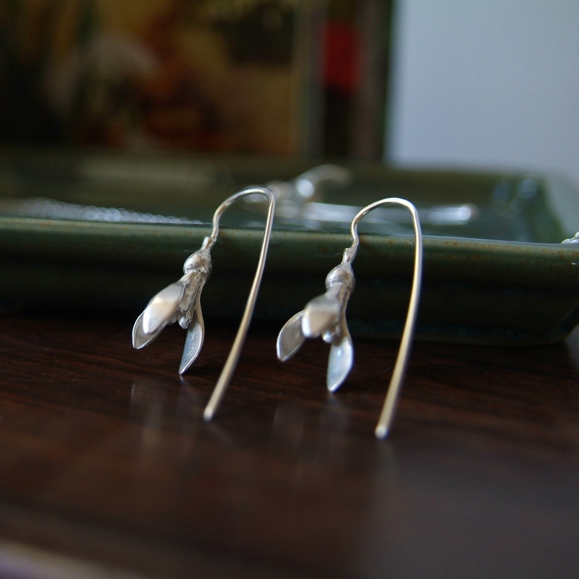Snowdrop Earrings Silver Spring Flower Earrings - Etsy UK