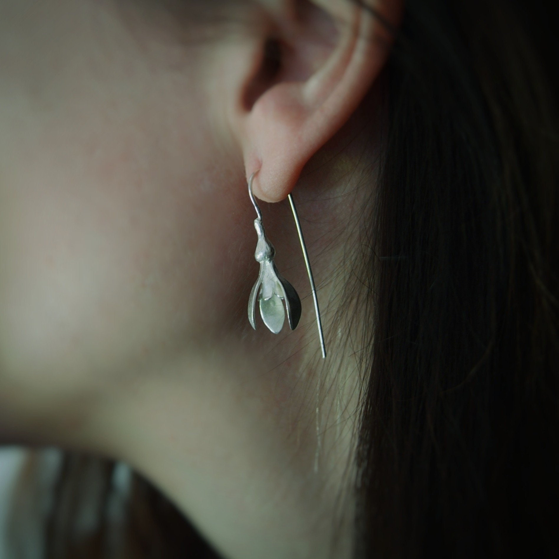 Snowdrop Earrings | Silver Spring Flower Earrings - Etsy UK