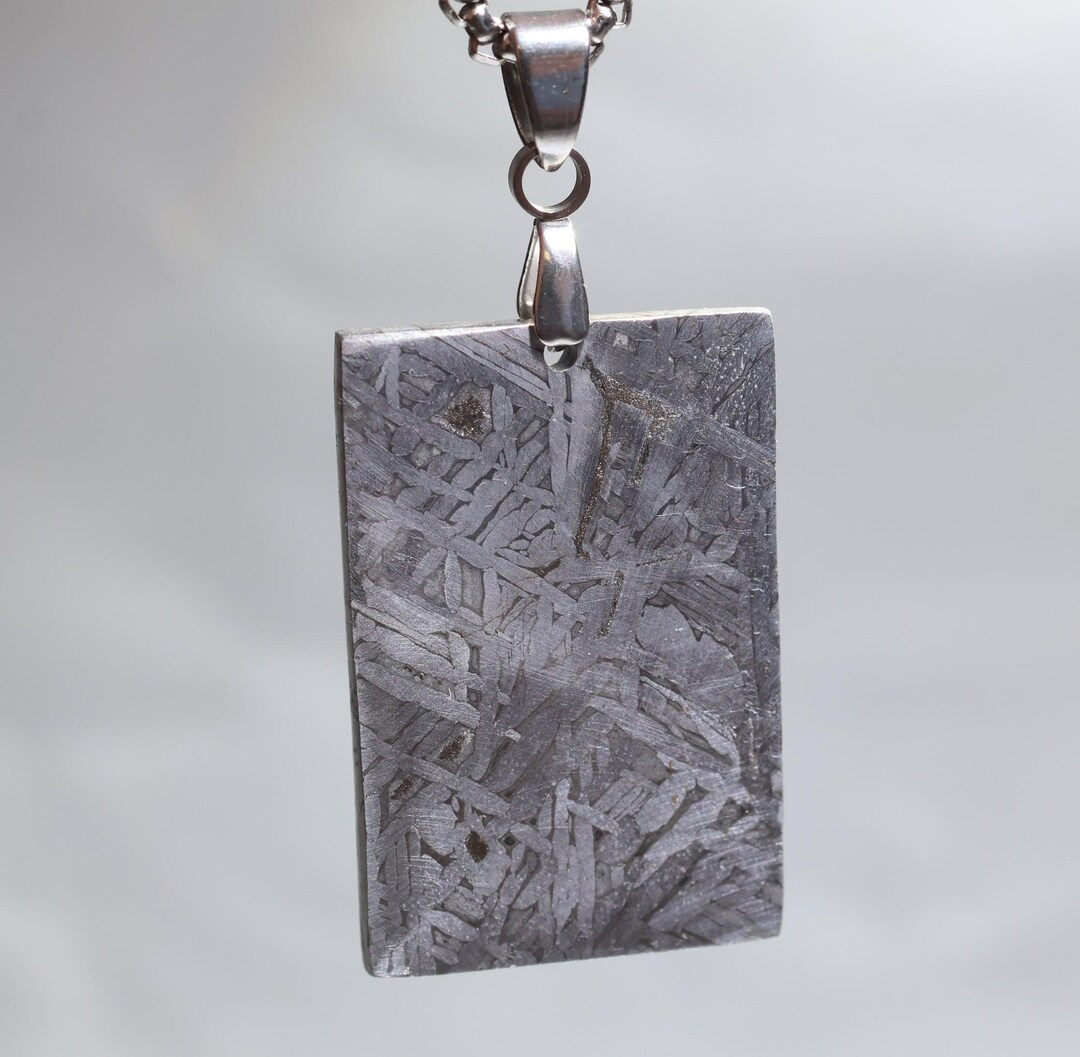 Natural Iron Meteorite Pendant，meteorite Rectangle Jewelry Necklace ...