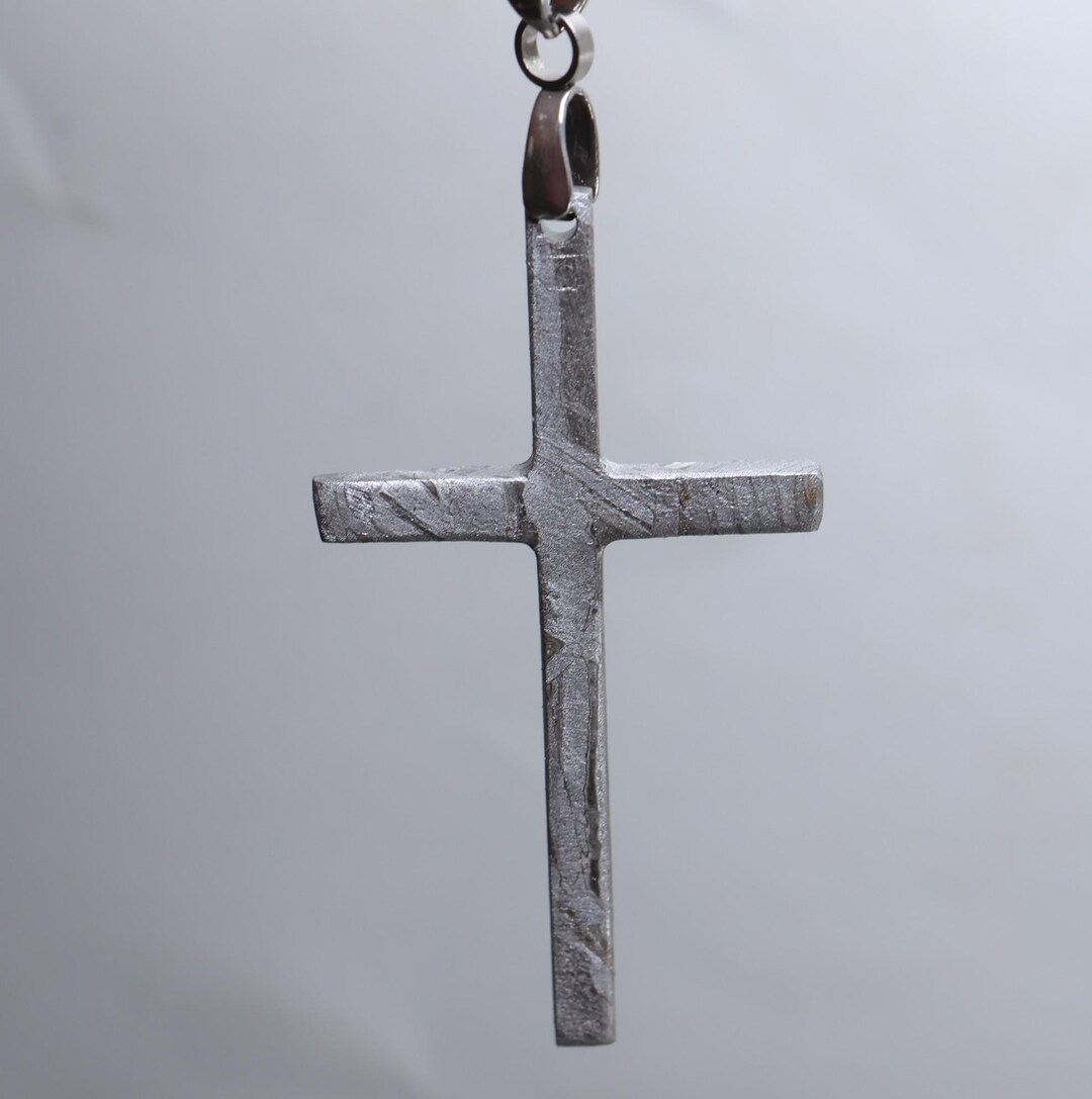 Iron Meteorite Cross Pendant Necklace,meteorite Jewelry Gift T42 - Etsy