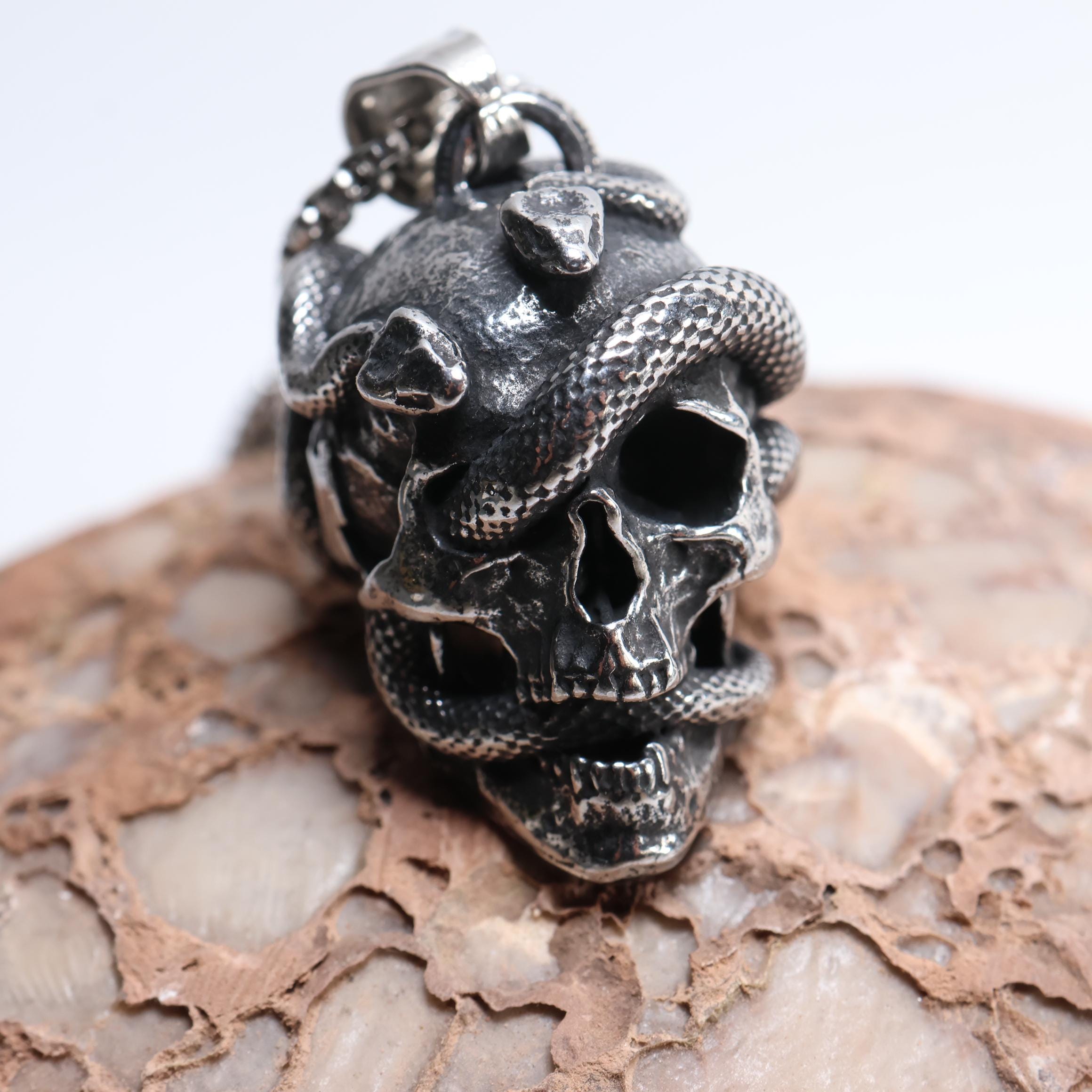 Silver Skull Pendant - Etsy Silver Skull Pendant - Etsy