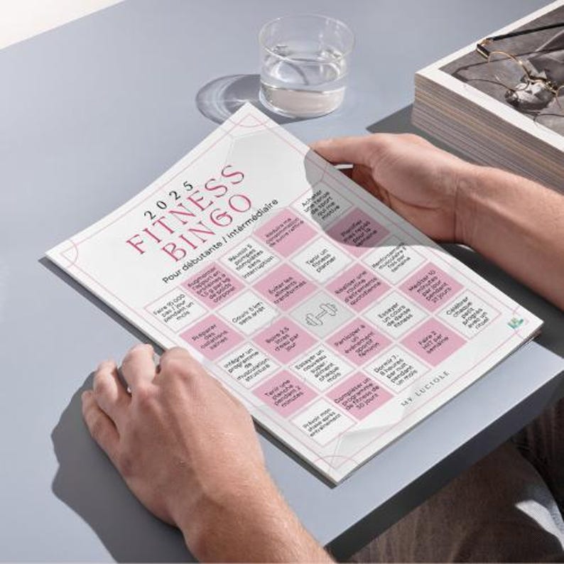 Fitness Bingo Vision Board 2025 Geometric Pattern | for Beginners ...