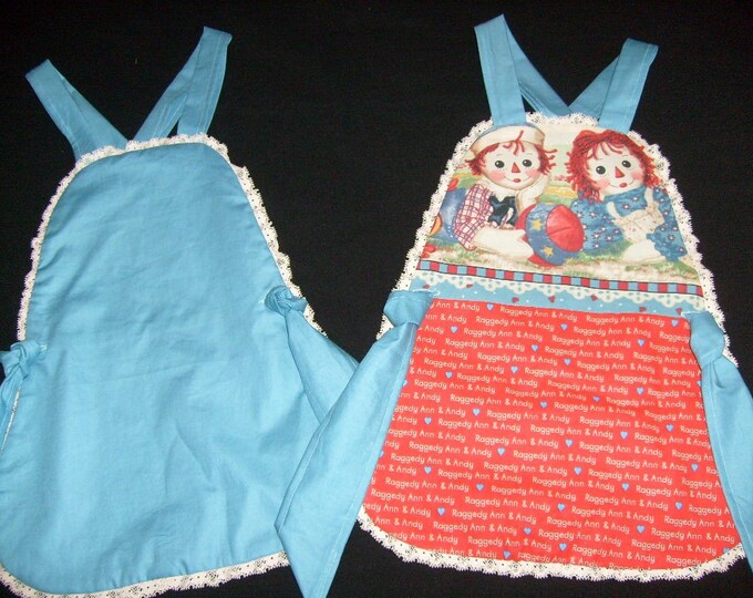 Raggedy Ann and Andy Reversible Cotton Knot Party Apron - Etsy