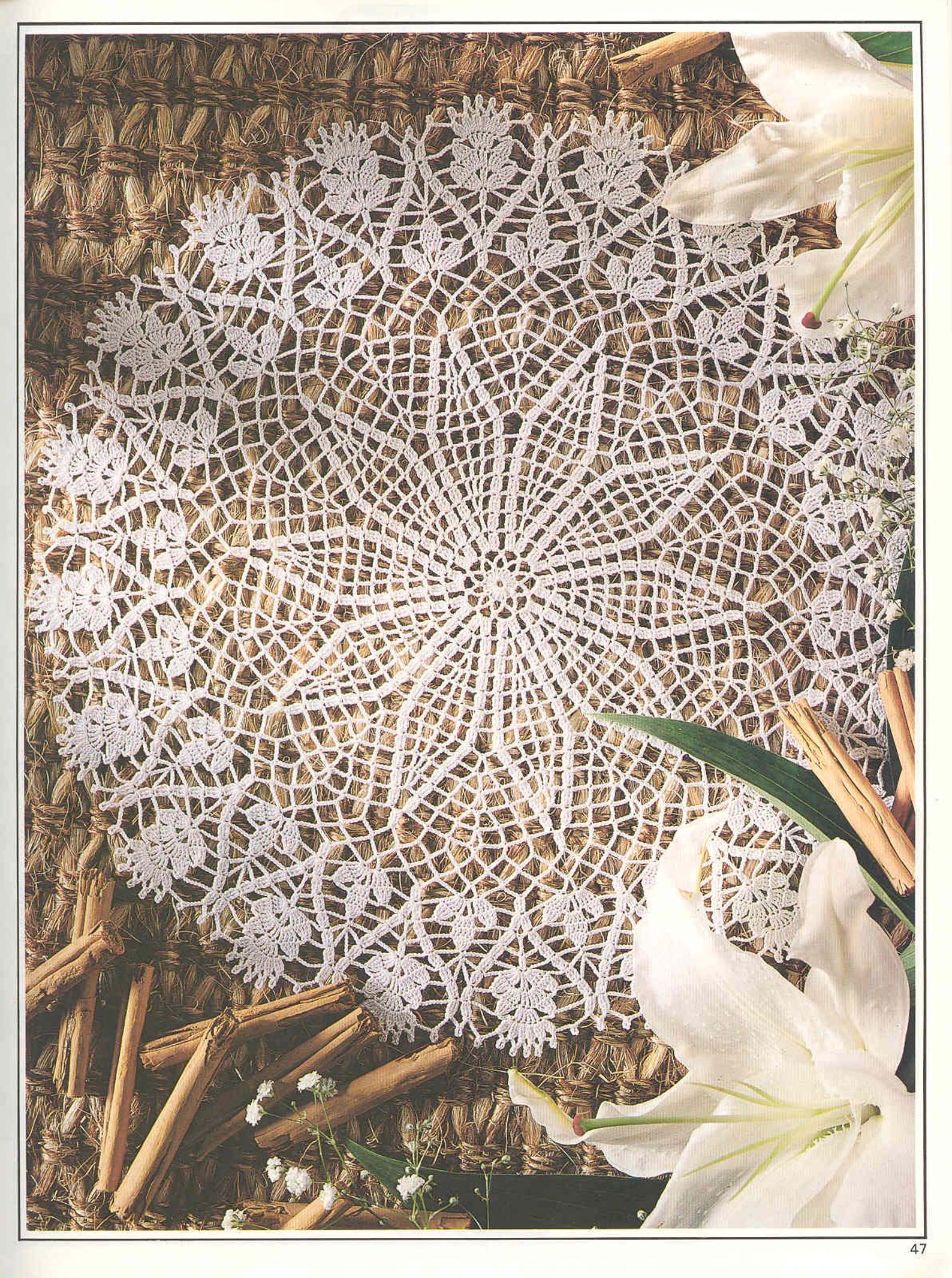Lacy Round Table Crochet Cloth Tiny Thistles Crochet Pattern in PDF ...