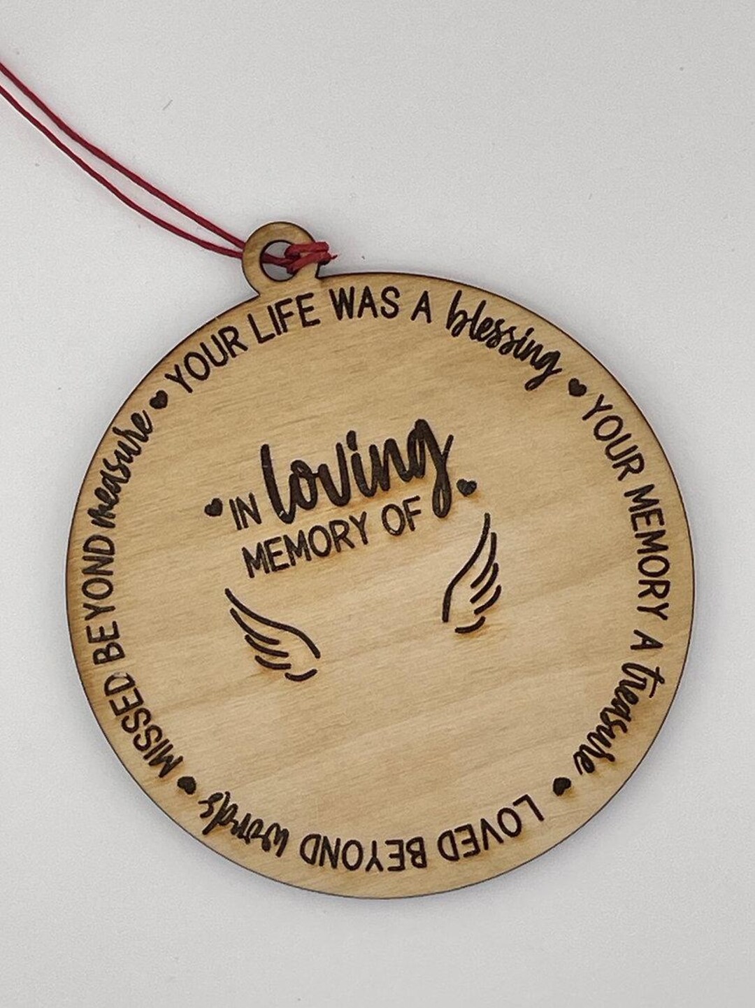 In Loving Memory Ornament, Wood Ornament, Engraved With Person's Names ...