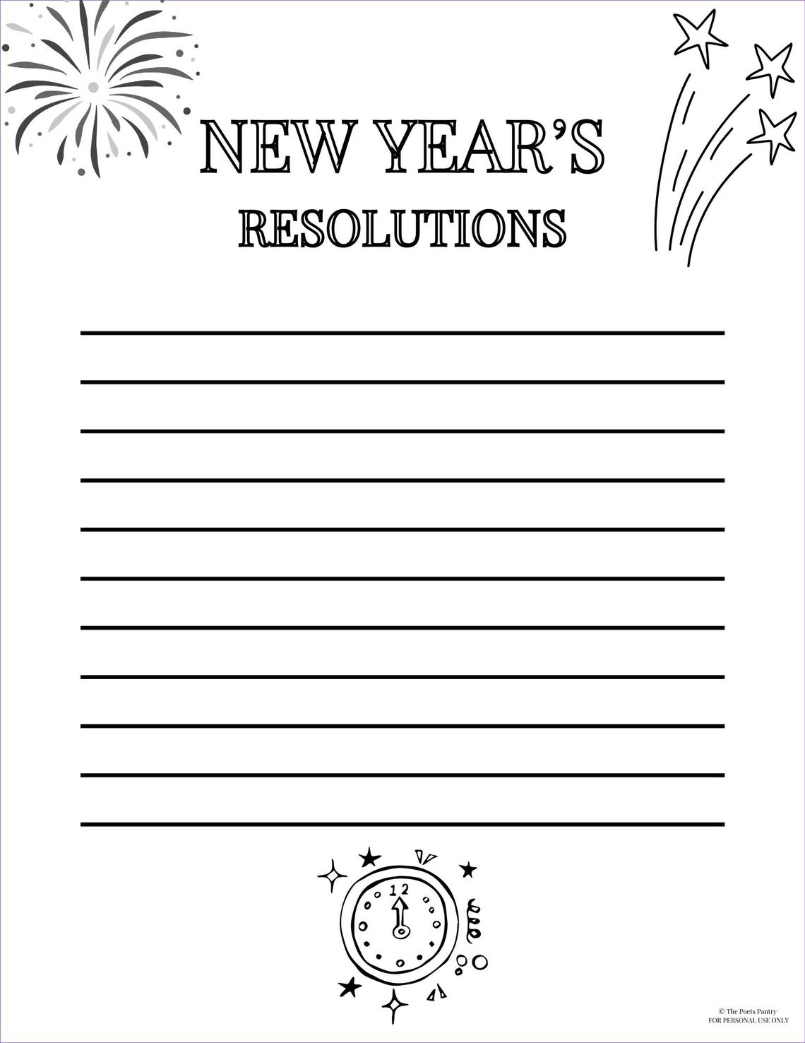 New Years Resolution Printable - Etsy