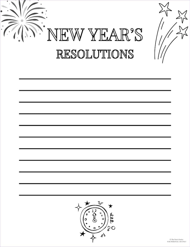 New Years Resolution Printable - Etsy