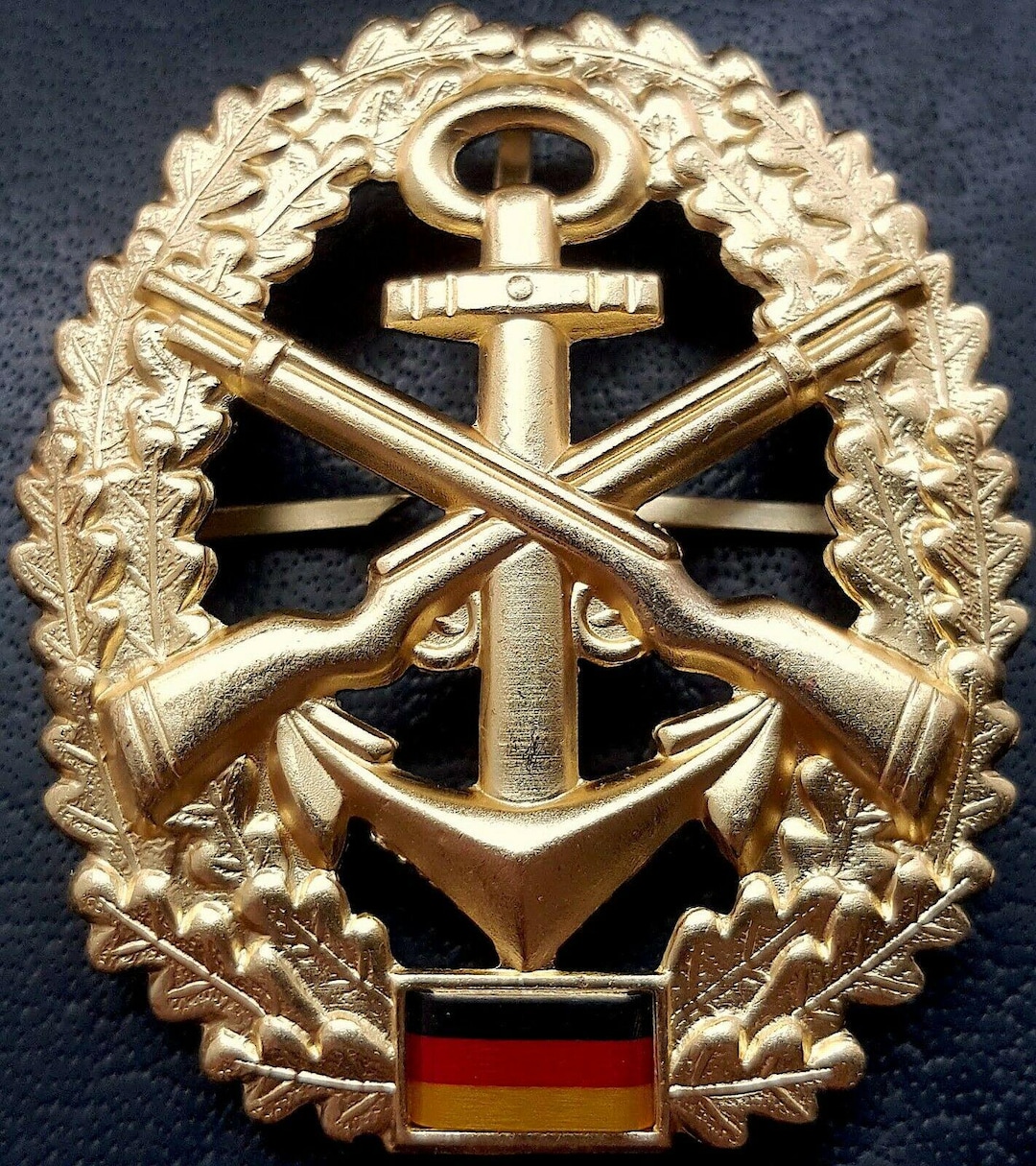 3180 German Post WW2 Bundeswehr Beret Cap Badge Marine Infantry ...