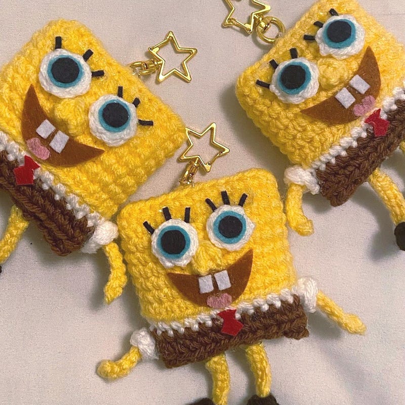 Spongebob Keychain - Etsy