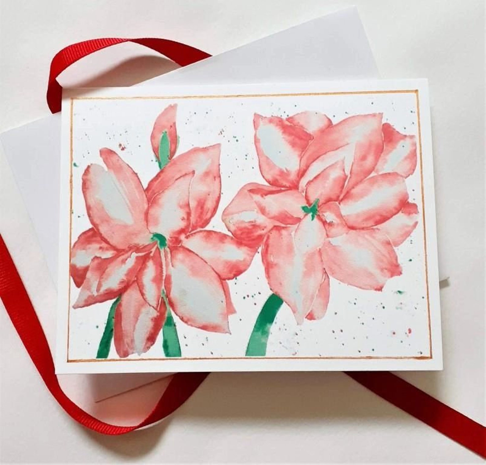 Drops of Red Notecard Set 8 Cards & Envelopes - Etsy