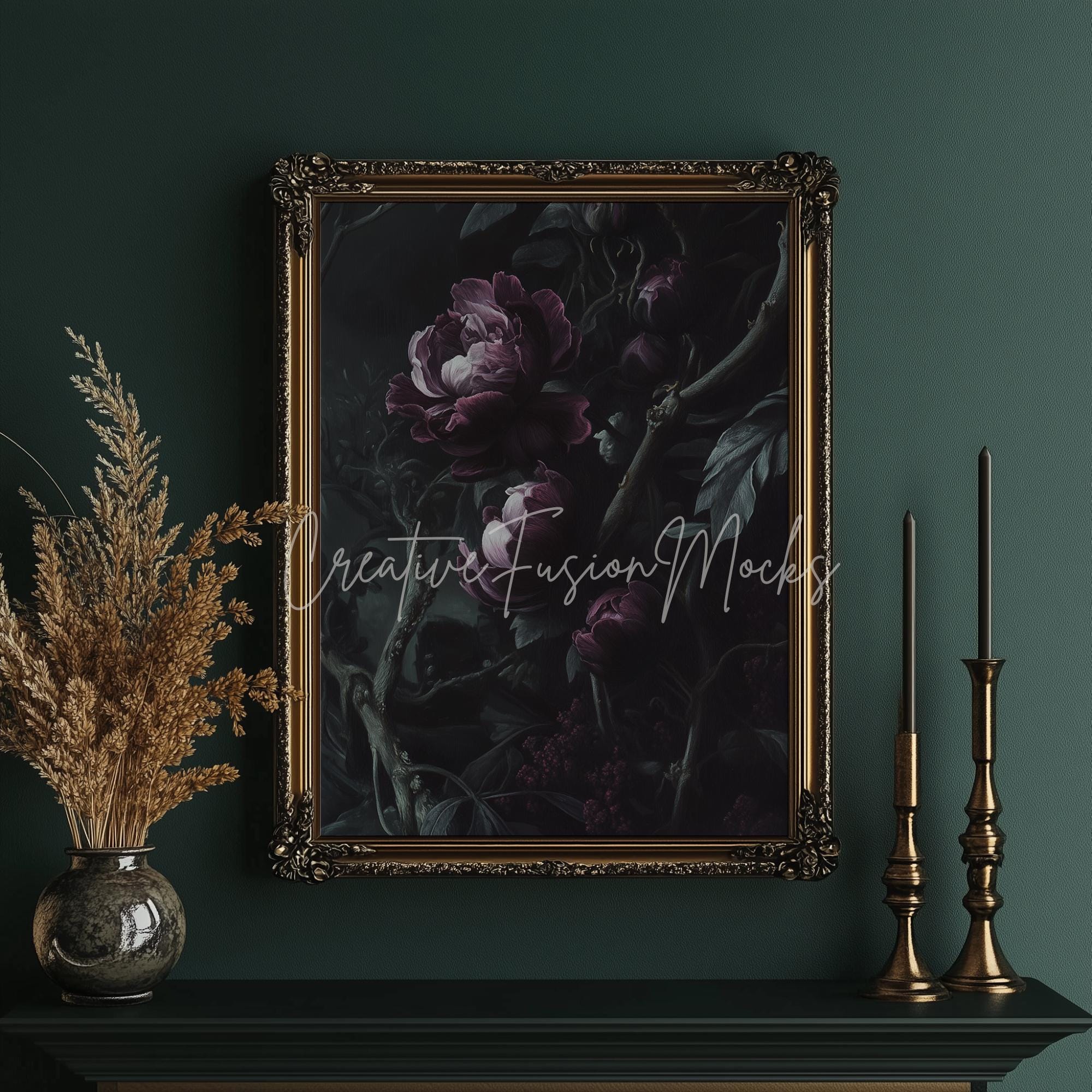 Dark Academia Frame Mockup | Vintage Wall Art Display | PSD Smart ...