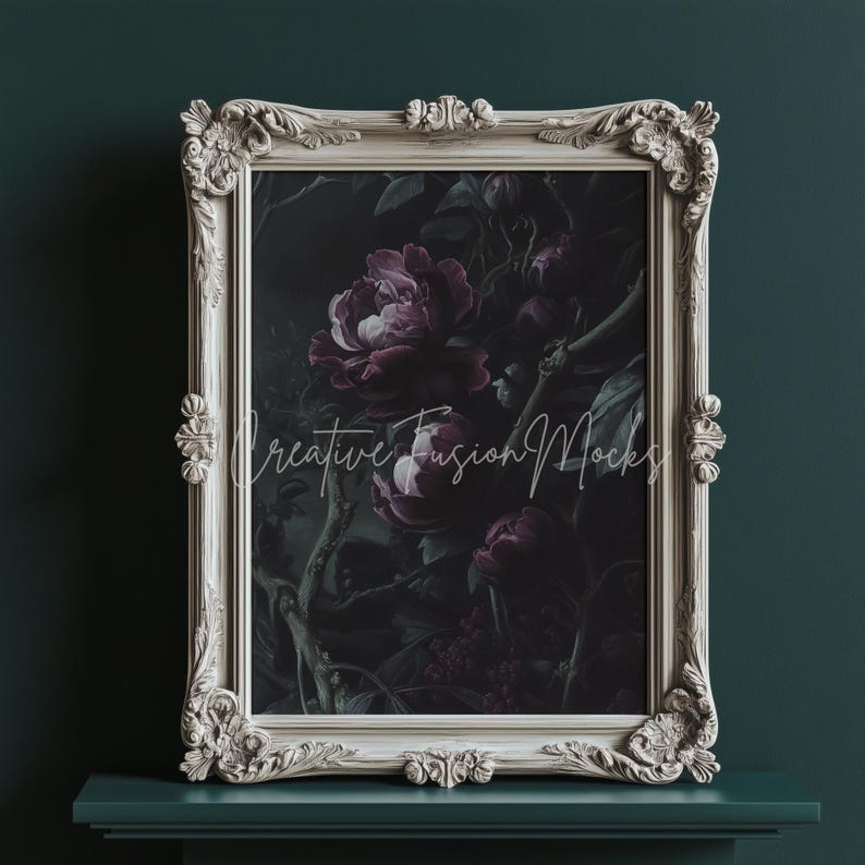 Vintage Frame Mockup | Ornate Wall Art Display | PSD Smart Object & PNG ...