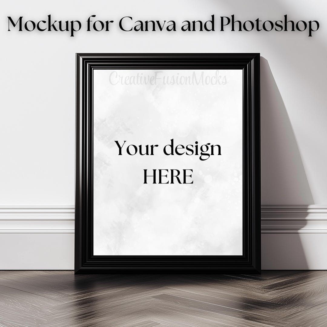 Black Frame Mockup Wall Art Template Digital Print Mockup Instant ...