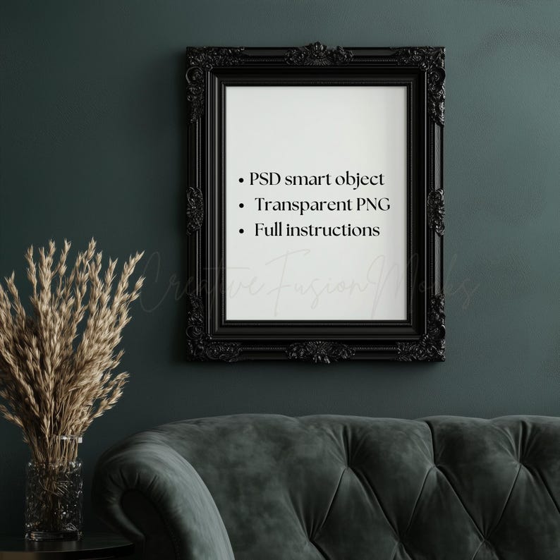 Dark Academia Mockup Bundle, Frame Mockup Set, PSD Smart Object ...
