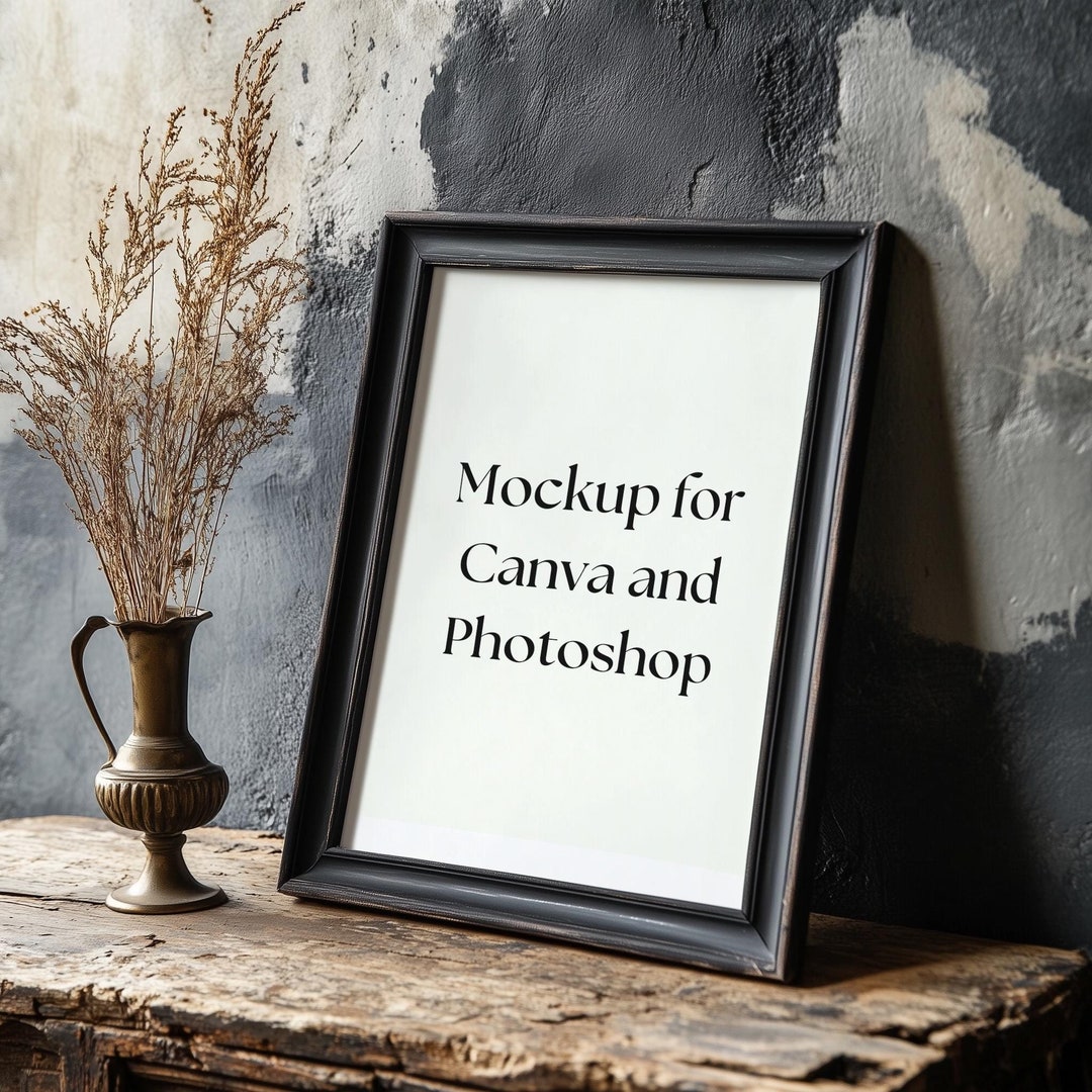 Dark Academia Frame Mockup | Vintage Dark Academia Editable Mockup ...