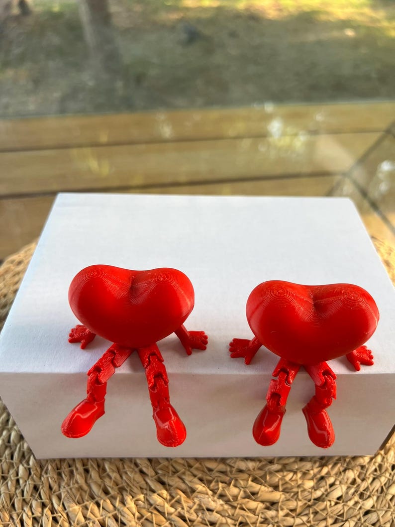 3D Printed Heart Figurines, Romantic Couple Gift, Anniversary Decor ...
