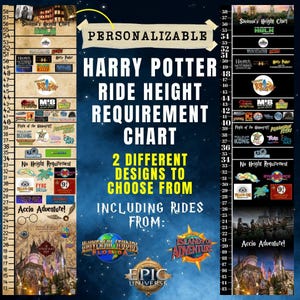 Harry Potter Ride Height Chart: Universal Studios Growth Tracker - Etsy