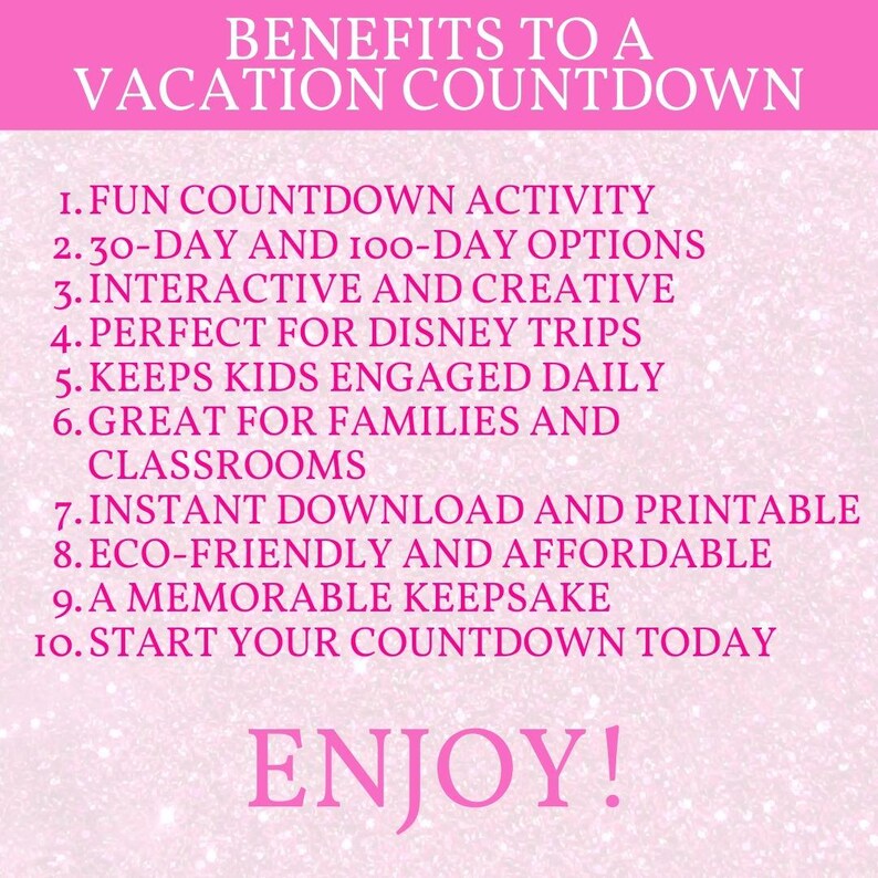 Princess Disney Countdown Printable, Disney Countdown Chart, Vacation ...