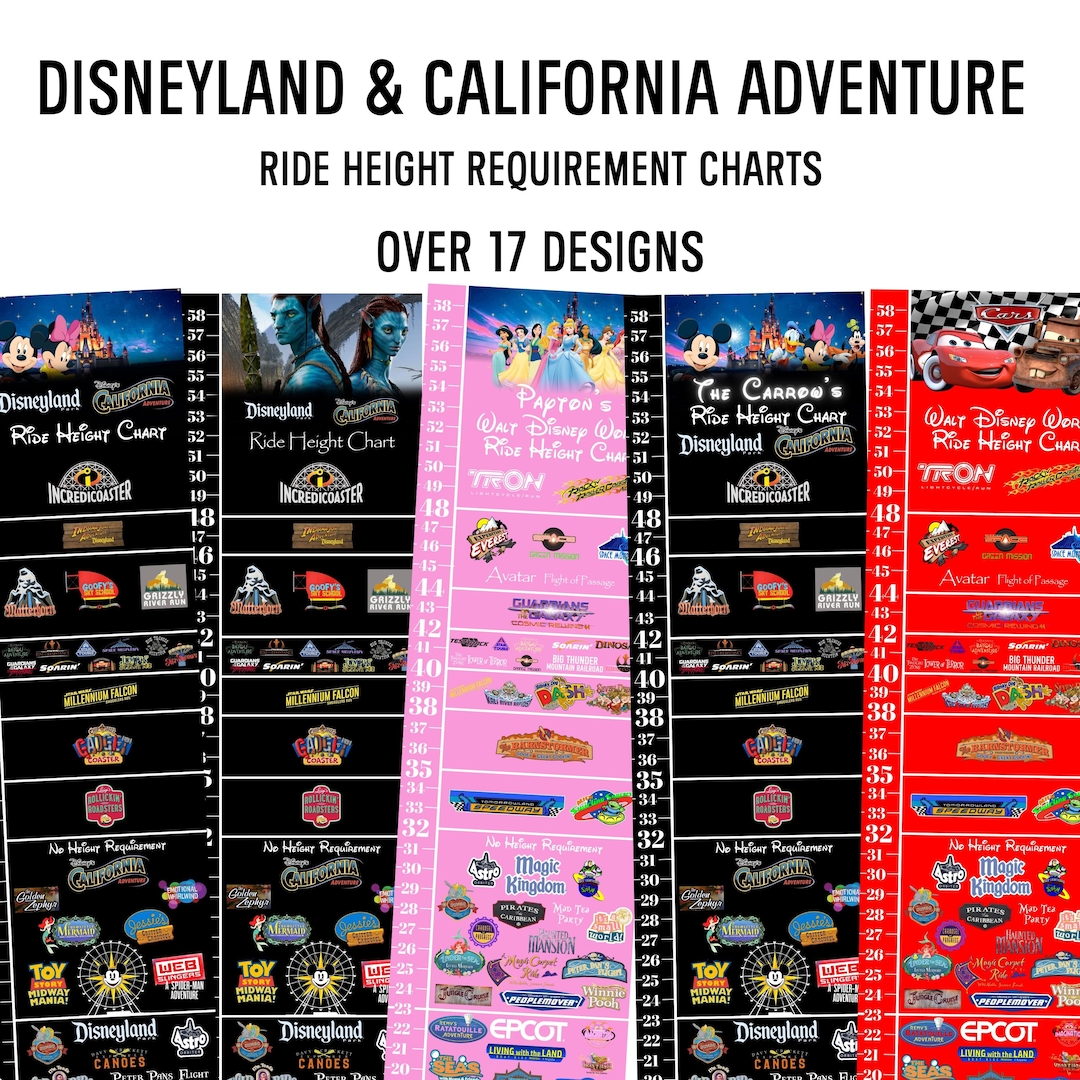 Disneyland Ride Height Requirement Chart, Disney Height Chart ...