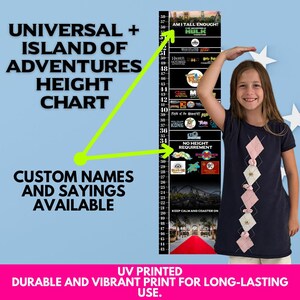 Theme Park Ride Height Chart, Epic Universe, IOA, Kids Growth Chart - Etsy