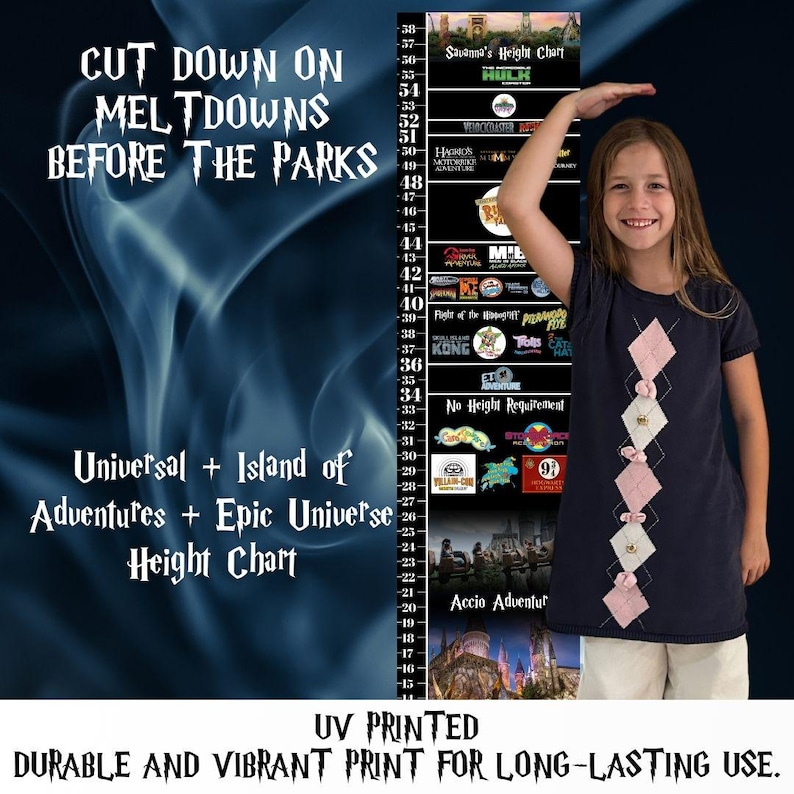 Harry Potter Ride Height Chart: Universal Studios Growth Tracker - Etsy