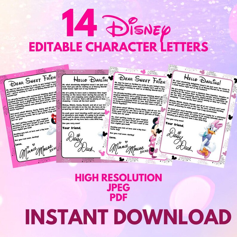 Editable Mickey Letters Digital Download Letters, Trip Reveal, Disney ...