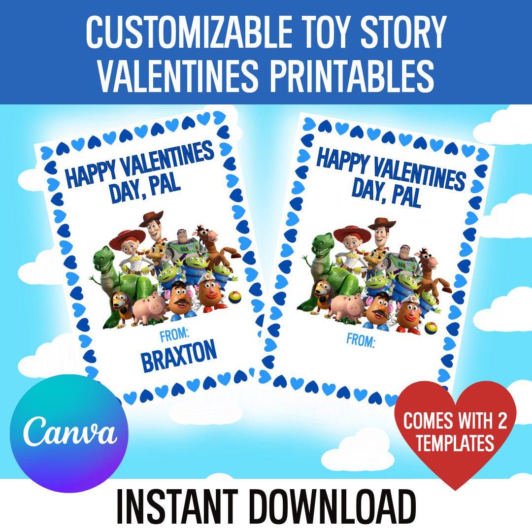 Printable Toy Story Valentine Cards, Valentines Day Cards, Boy ...