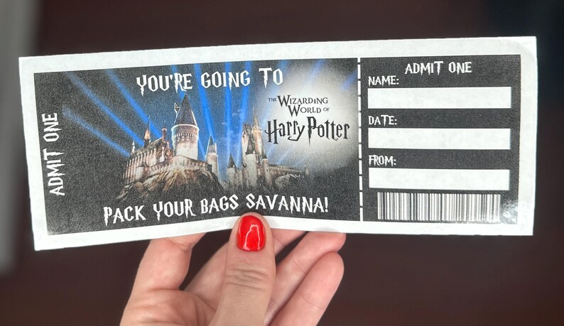 Editable Wizarding World of Universal Tickets, INSTANT DOWNLOAD ...