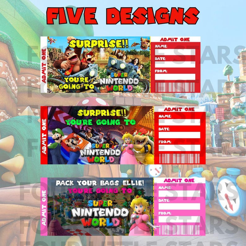 Super Nintendo World Surprise Trip Reveal Tickets: Mario Bros (digital ...