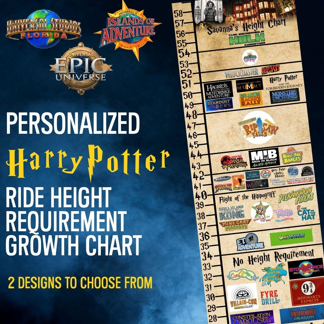 Harry Potter Ride Height Chart: Universal Studios Growth Tracker - Etsy