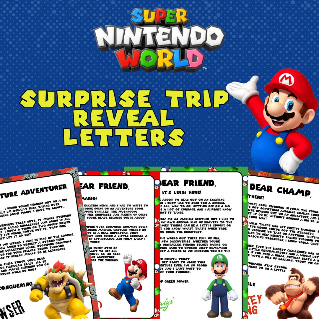 Super Mario Trip Reveal Letters: Birthday Surprise (digital Download ...