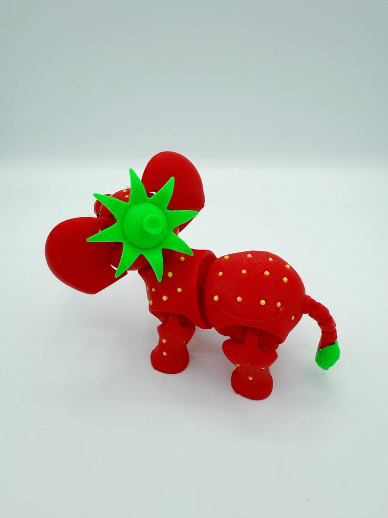 3D Printed Italian Brainrot Figurine: Strawberry Elephant - Etsy