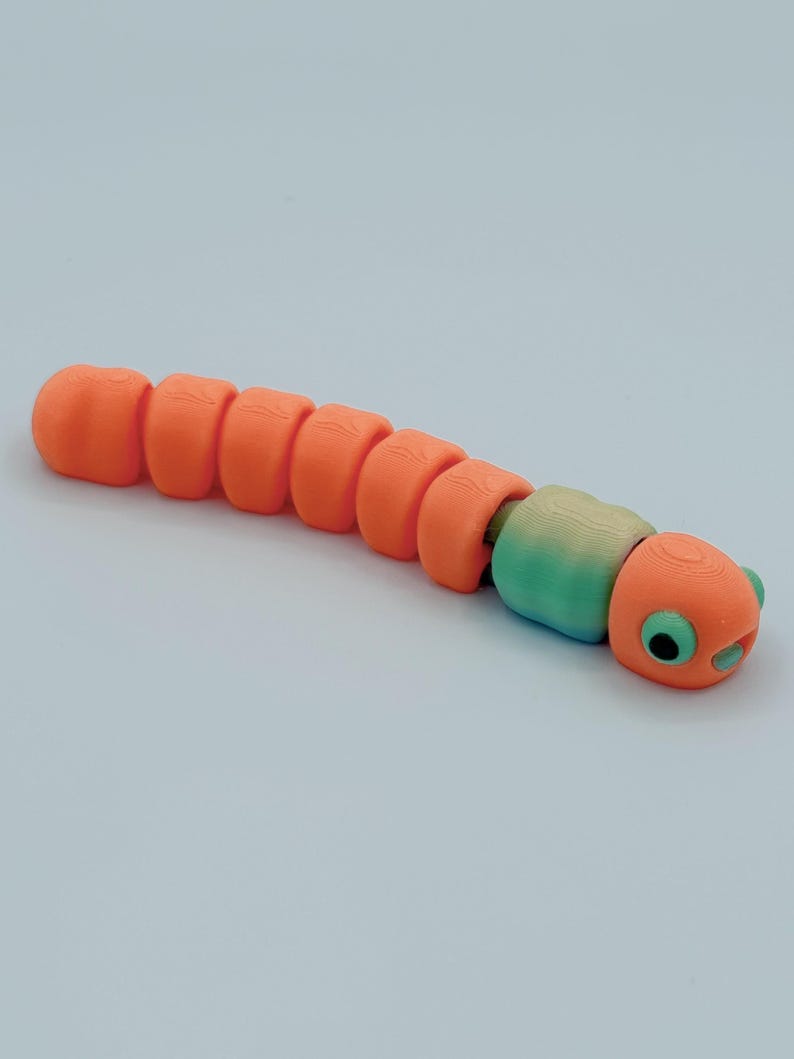 Wiggly Colourful Worm Flexi - Articulated Fidget Toy for All Ages - Etsy