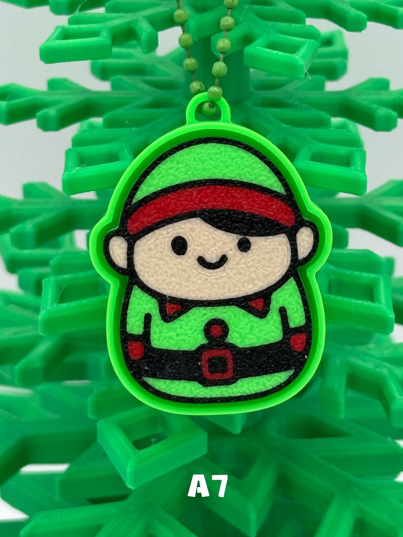 3D Printed Christmas Clicker Keychains – Holiday Fidget Toys With Santa ...