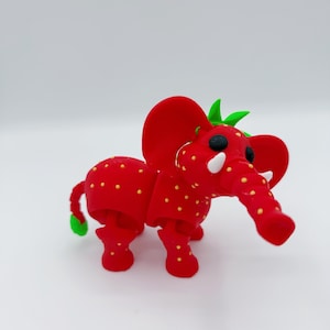 3D Printed Italian Brainrot Figurine: Strawberry Elephant - Etsy