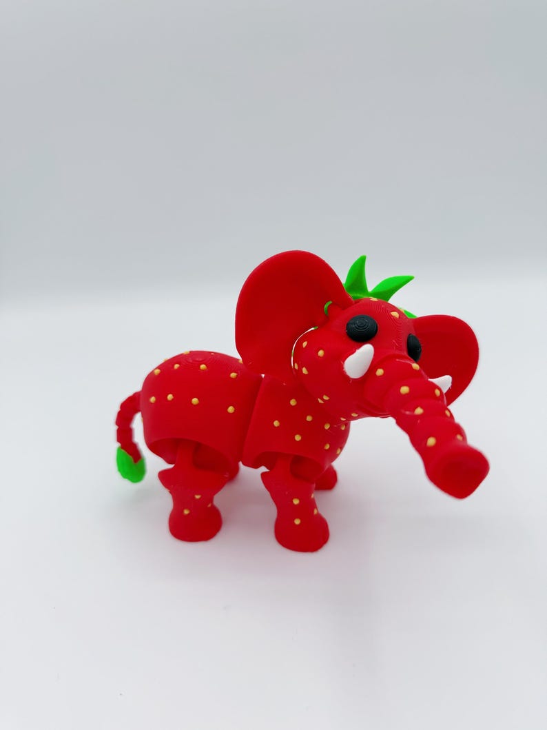 3D Printed Italian Brainrot Figurine: Strawberry Elephant - Etsy