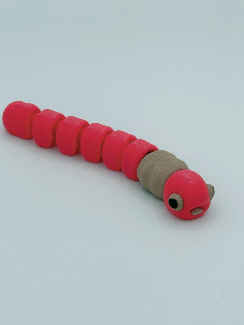 Wiggly Colourful Worm Flexi - Articulated Fidget Toy for All Ages - Etsy