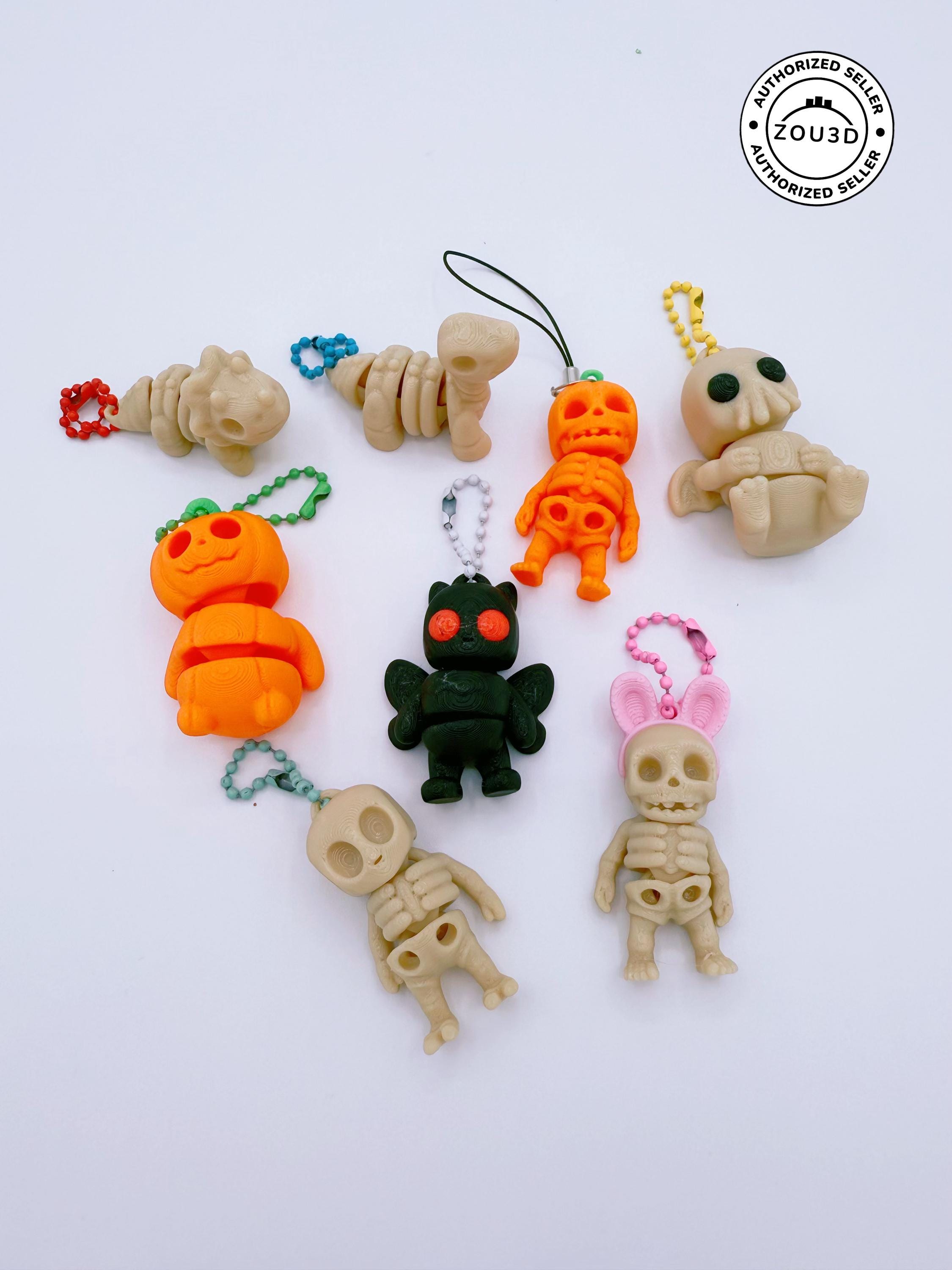 3D Printed Articulating Halloween Keychains | Skeleton, Cthulhu ...
